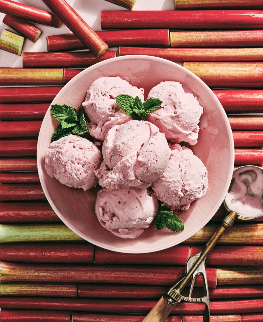 Roasted Rhubarb Ice Cream | Great Scoops by Marlene Haley