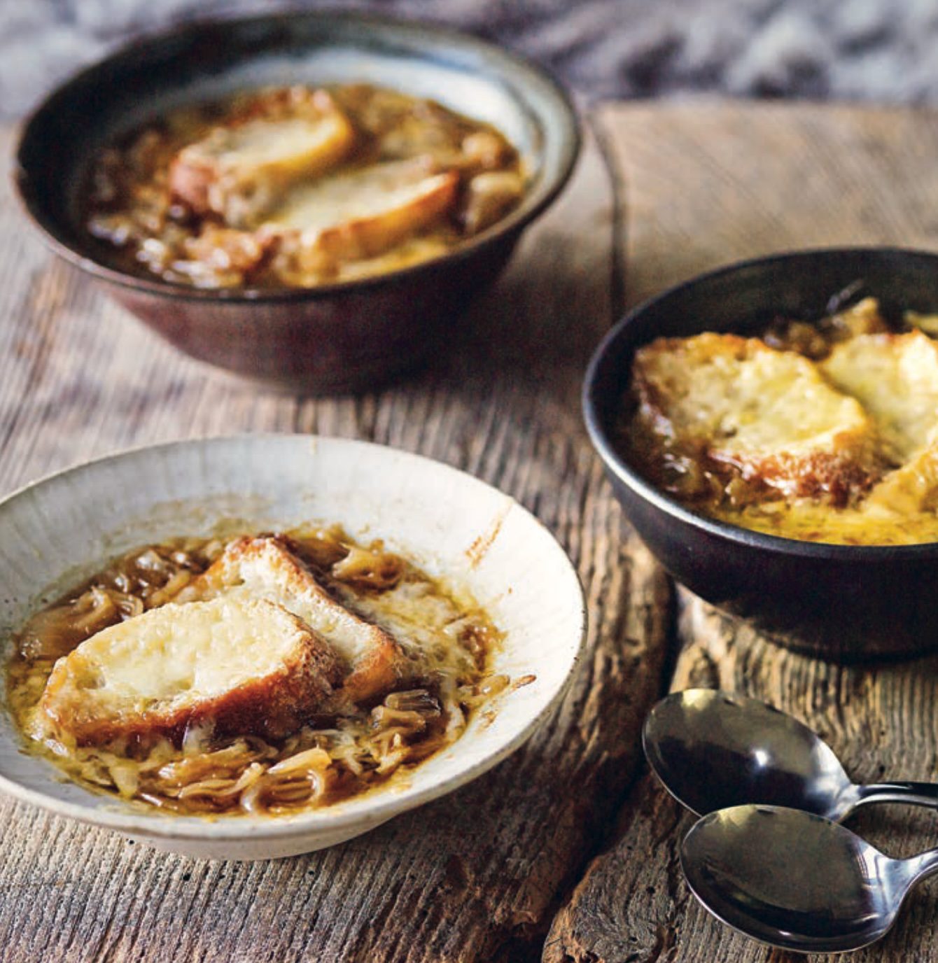 French Onion Soup with Comté Toasts